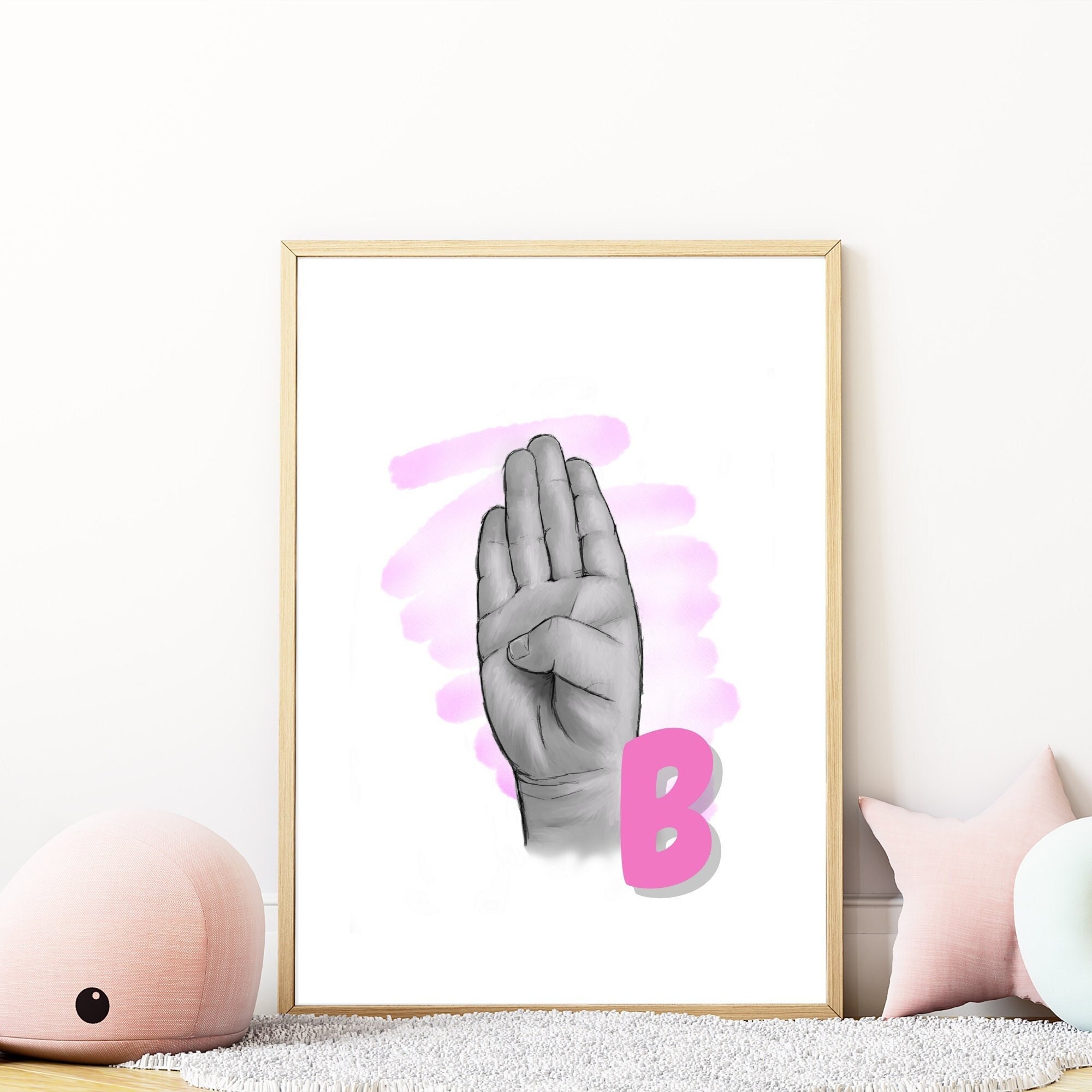 Letter B ASL Sign Language B Digital Print Printable - Etsy