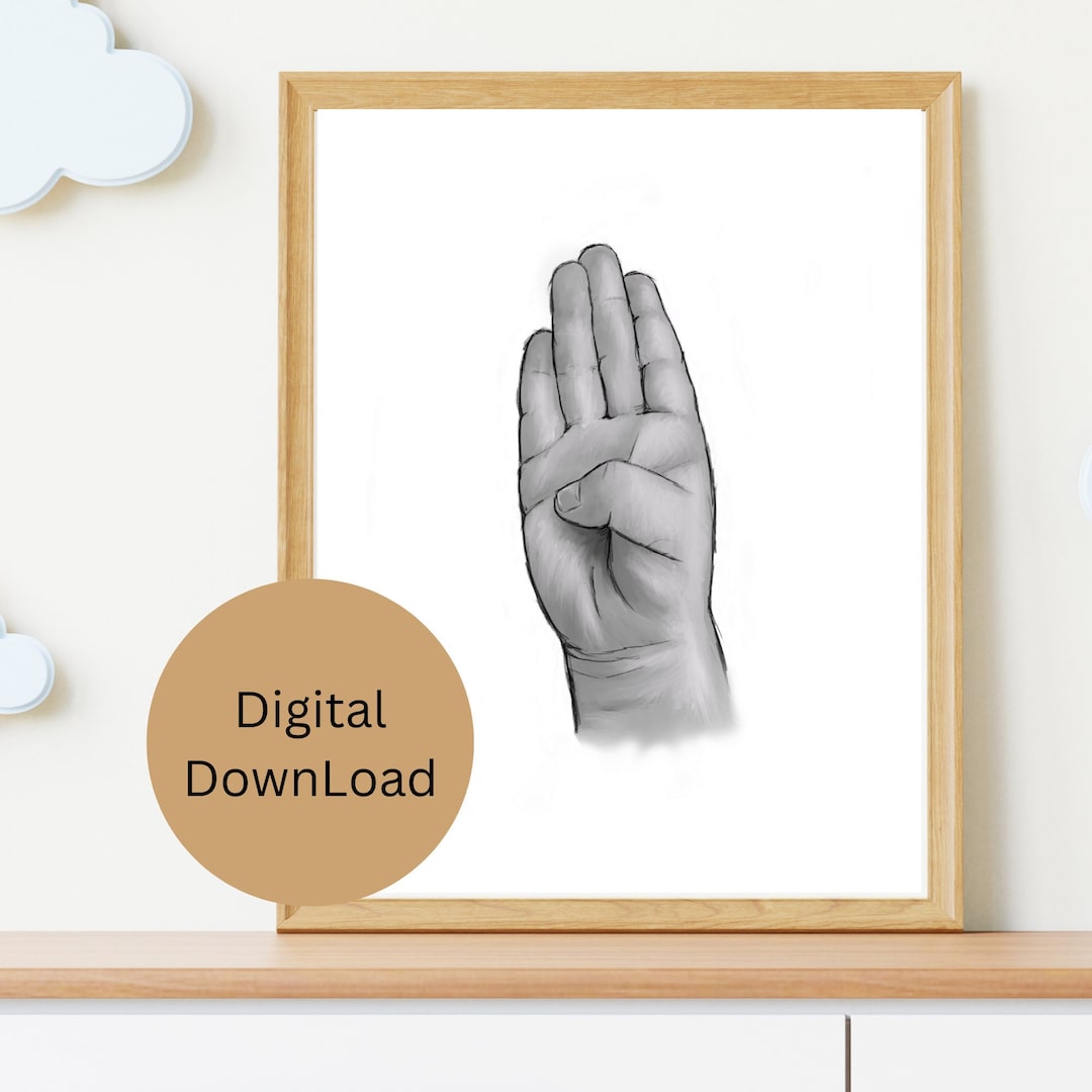 Letter B | ASL Sign Language B | Digital Print | Printable Wall Art ...