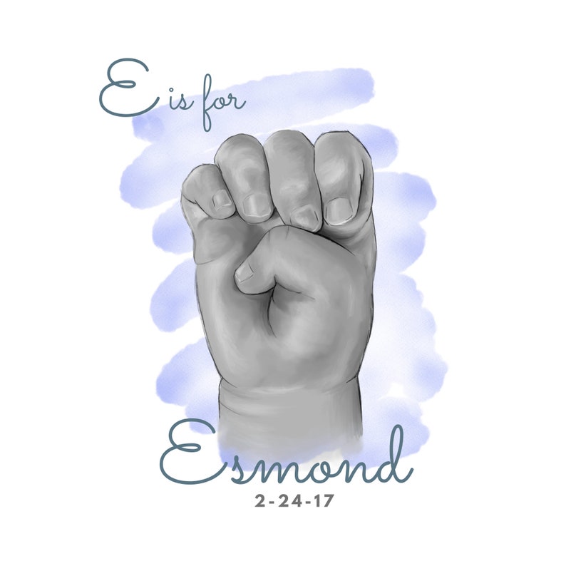 Custom Letter E | ASL Sign Language | Digital Printable Wall Art ...