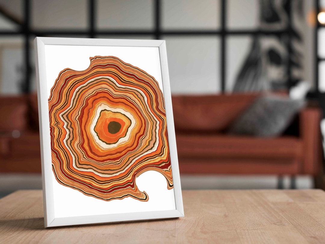 Funky Reverb Art Print Tree Ring Texture Psychedelic Poster - Etsy