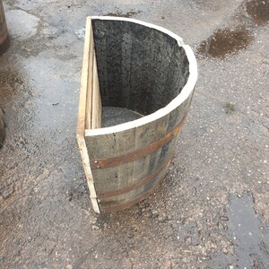 Genuine Whisky Barrel Planter Flat Back Plants Shrubs Flowers Roses Veg ...