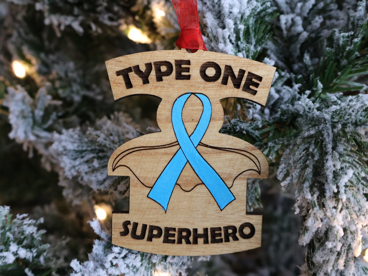 Type One Diabetes Ornament Laser Cut Blue Ribbon - Etsy