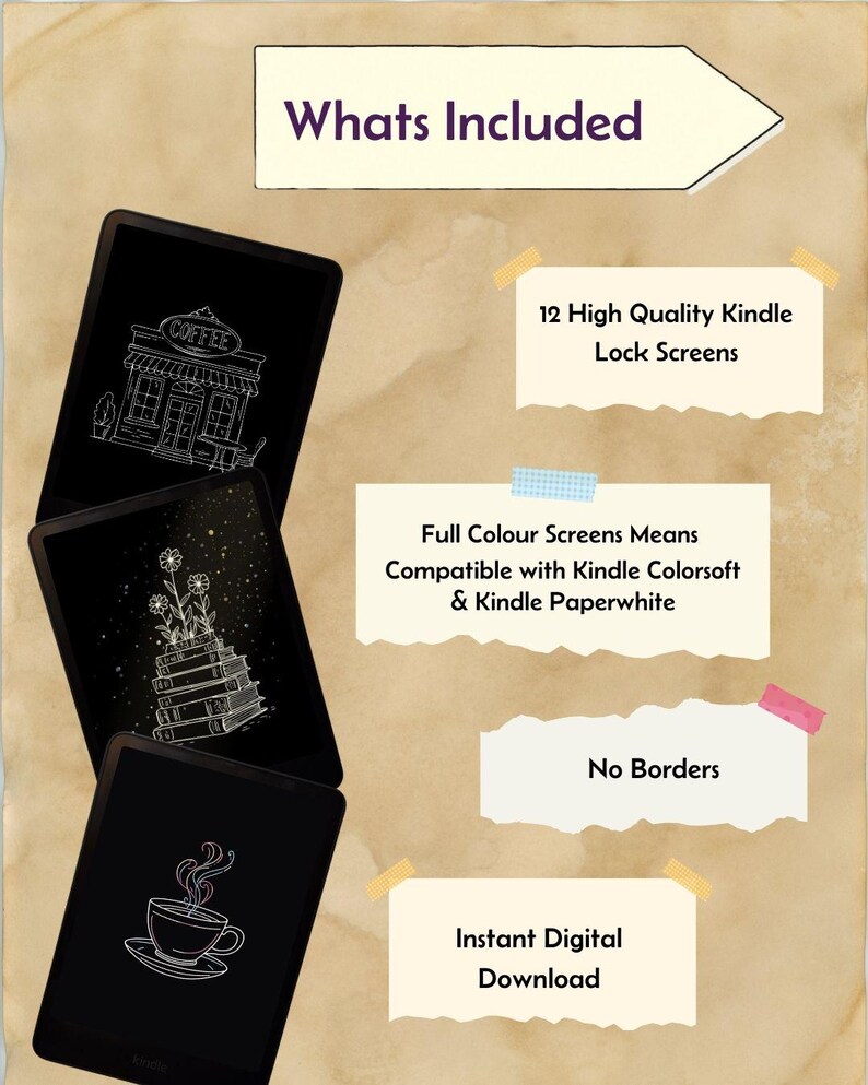 Bookish Kindle Lock Screens | Story Collector Designs (digital Download ...