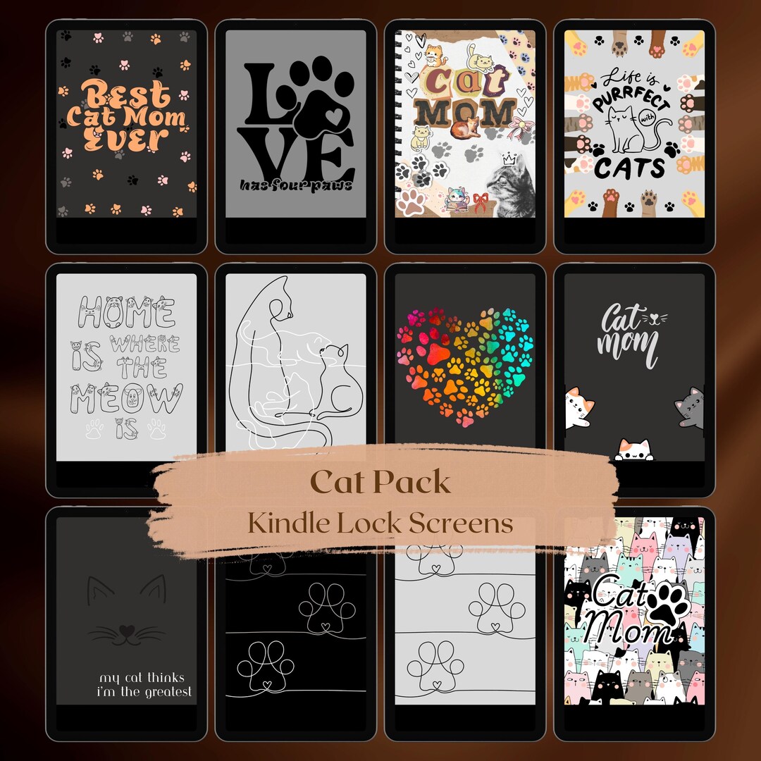 Kindle Lock Screen Cat Wallpaper Pack: Custom Pet Art (digital Download ...