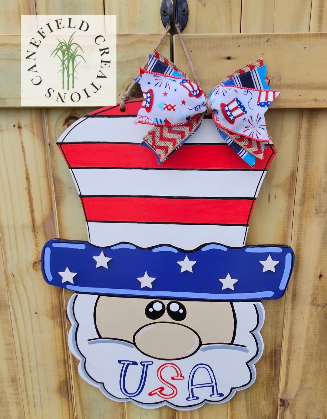 Patriotic Uncle Sam USA Door Hanger - Etsy