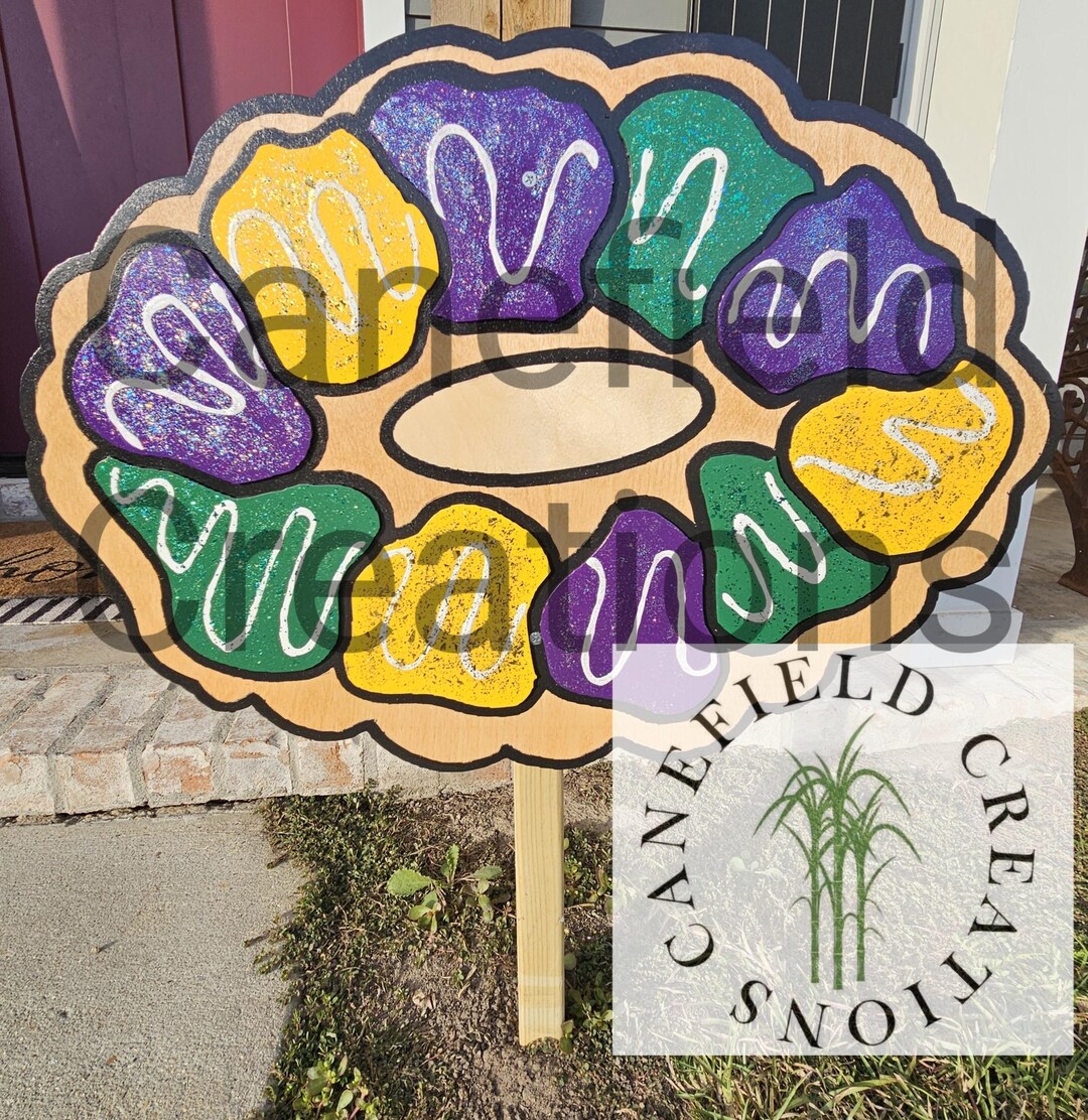Mardi Gras King Cake Yard Sign - Etsy