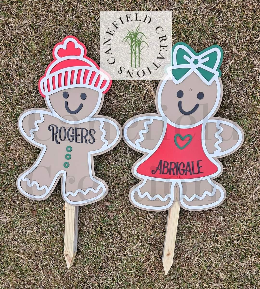 Gingerbread Name Yard Sign - Etsy