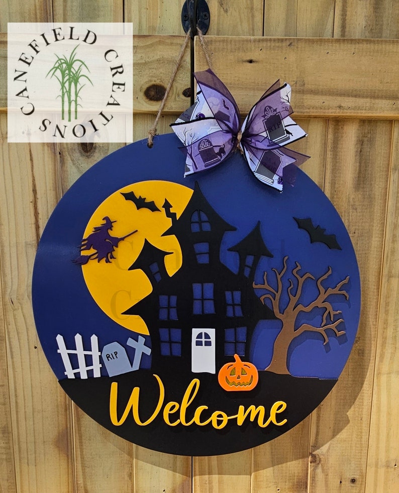 Haunted House Door Hanger - Etsy