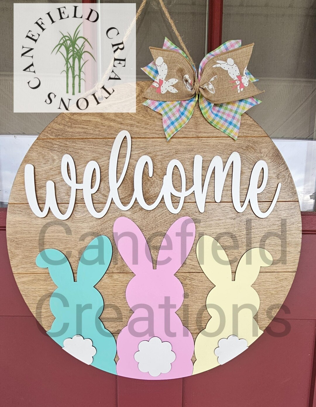 Welcome Easter Bunny's Door Hanger | Cute Spring Decor, Front Porch ...
