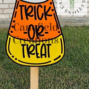 Trick or Treat Candy Corn Yard Sign - Etsy