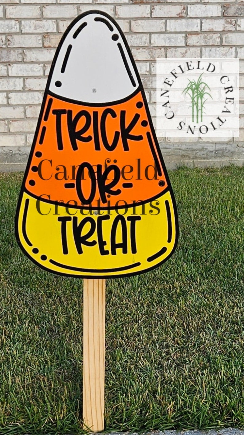 Trick or Treat Candy Corn Yard Sign - Etsy