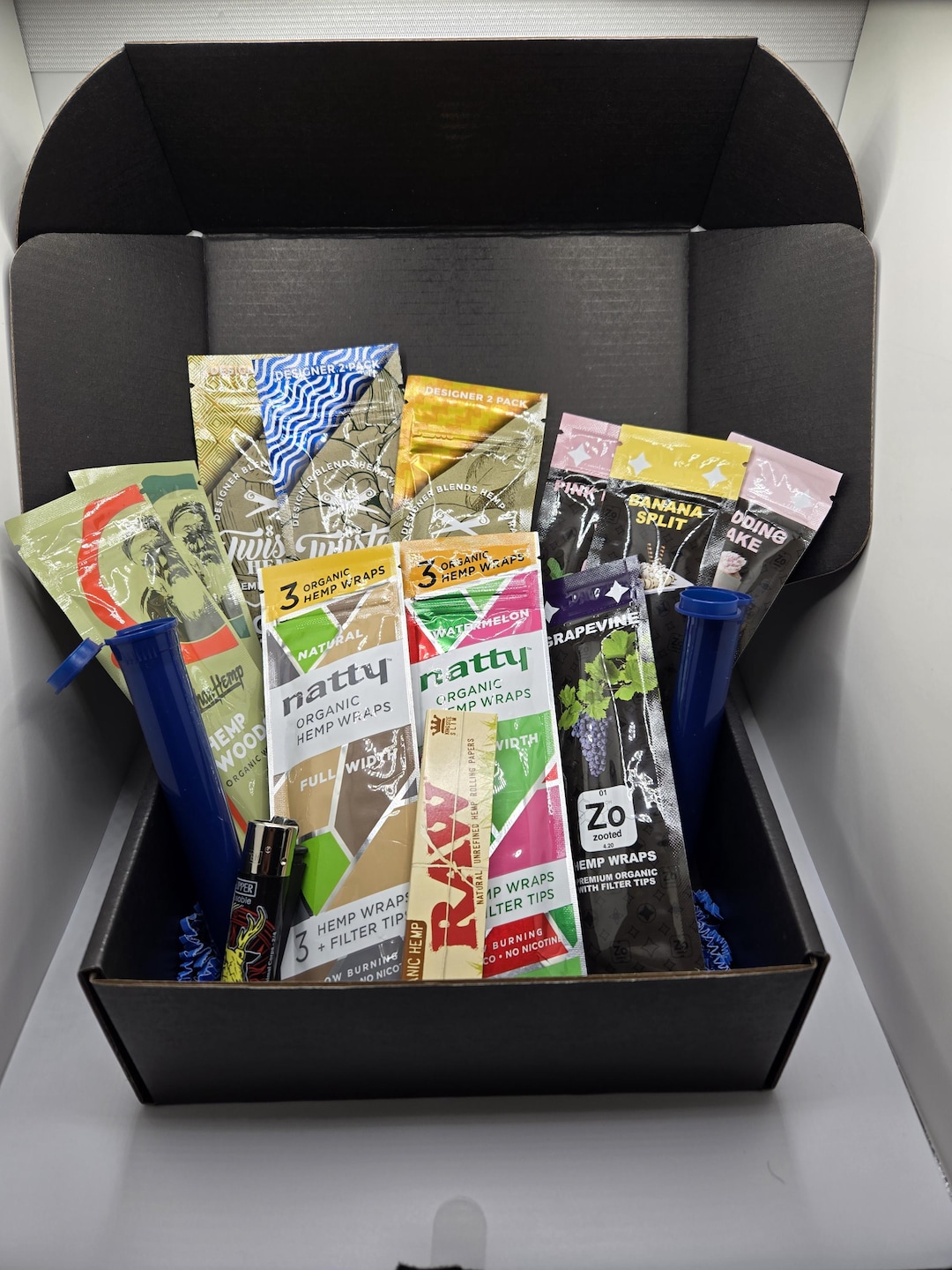 Stoner Box/gift Box Organic HEMP WRAP Sampler Box 11 Packs 24 Wraps ...