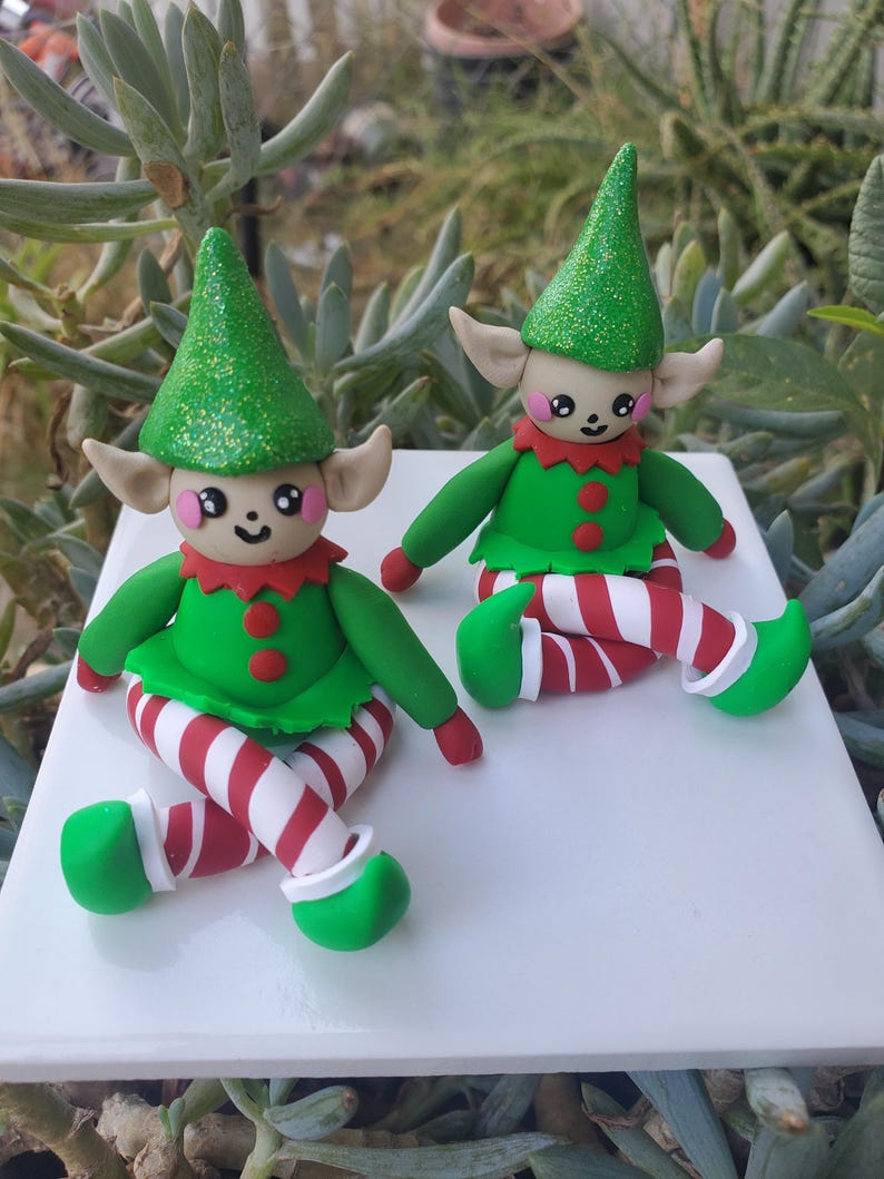 Eli Elf Figurine Christmas Polymer Clay Decor - Etsy