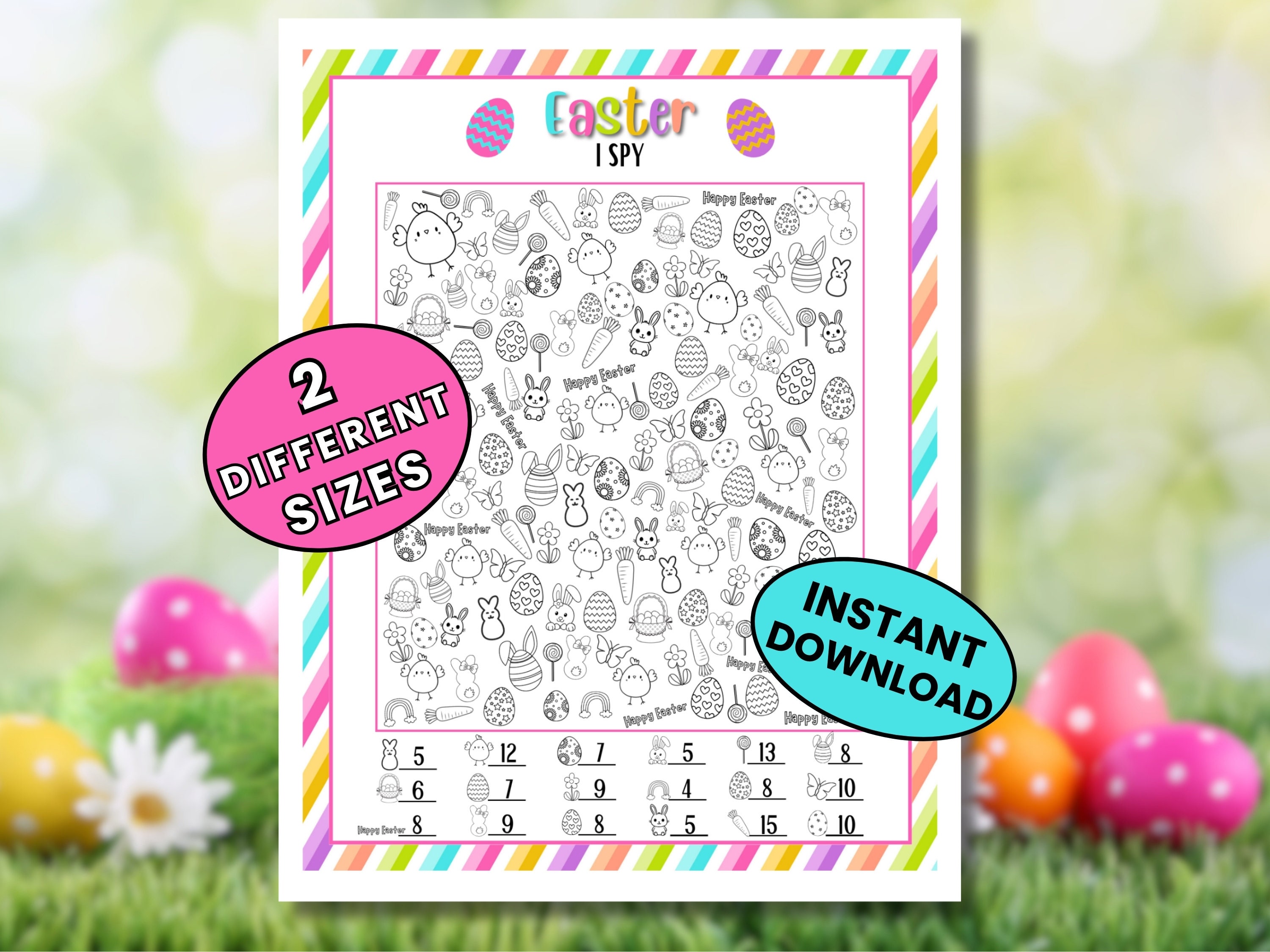 Easter I Spy Game Card for Kids - Printable Games for Classroom or Home ...