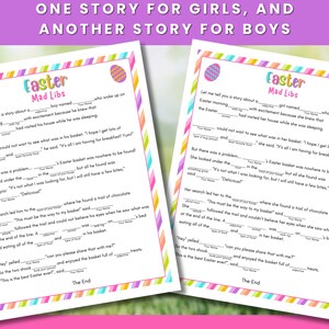 Printable Easter Mad Libs Game Cards Fill in the Blank Games for ...