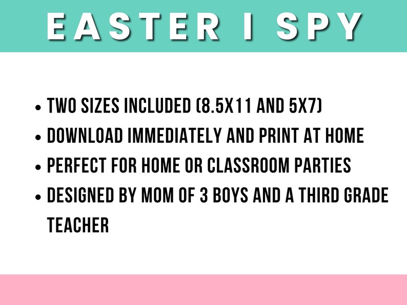 Easter I Spy Game Card for Kids - Printable Easter Activity for School ...