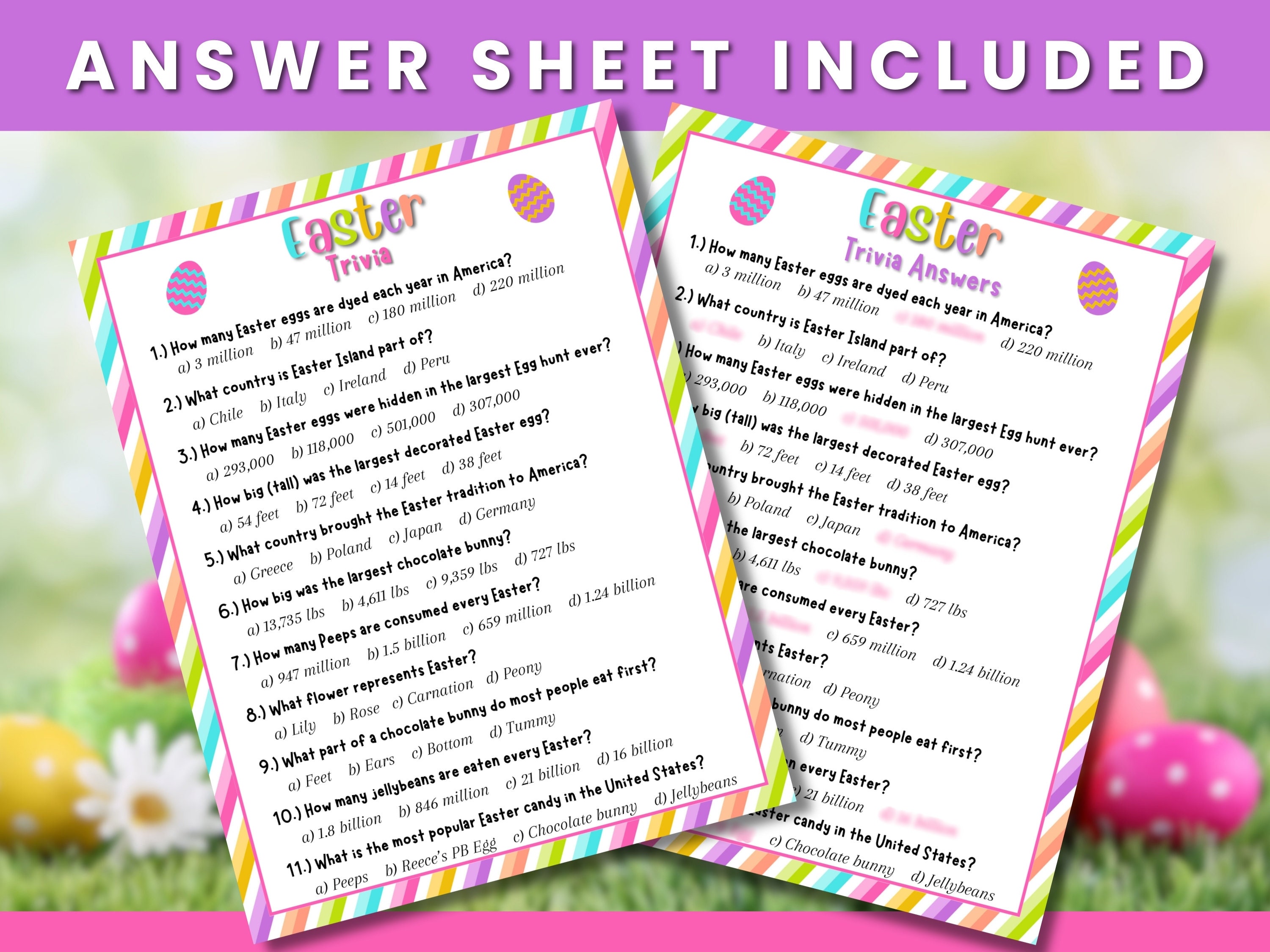 Printable Easter Trivia Game Cards for Kids - Fun Classroom Activity ...