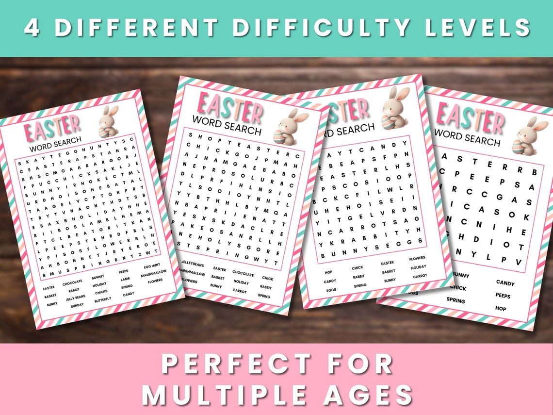 Easter Word Search Printable Game Card for Kids Fun Activity for Home ...