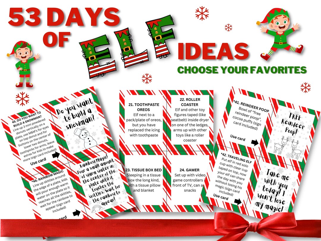 Printable Elf Kit and Bundle. 53 Christmas Elf Ideas Including Arrival ...