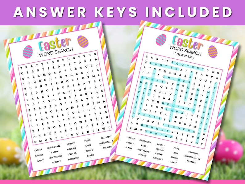 Printable Easter Word Search Cards for Kids - Fun Easter Games for ...