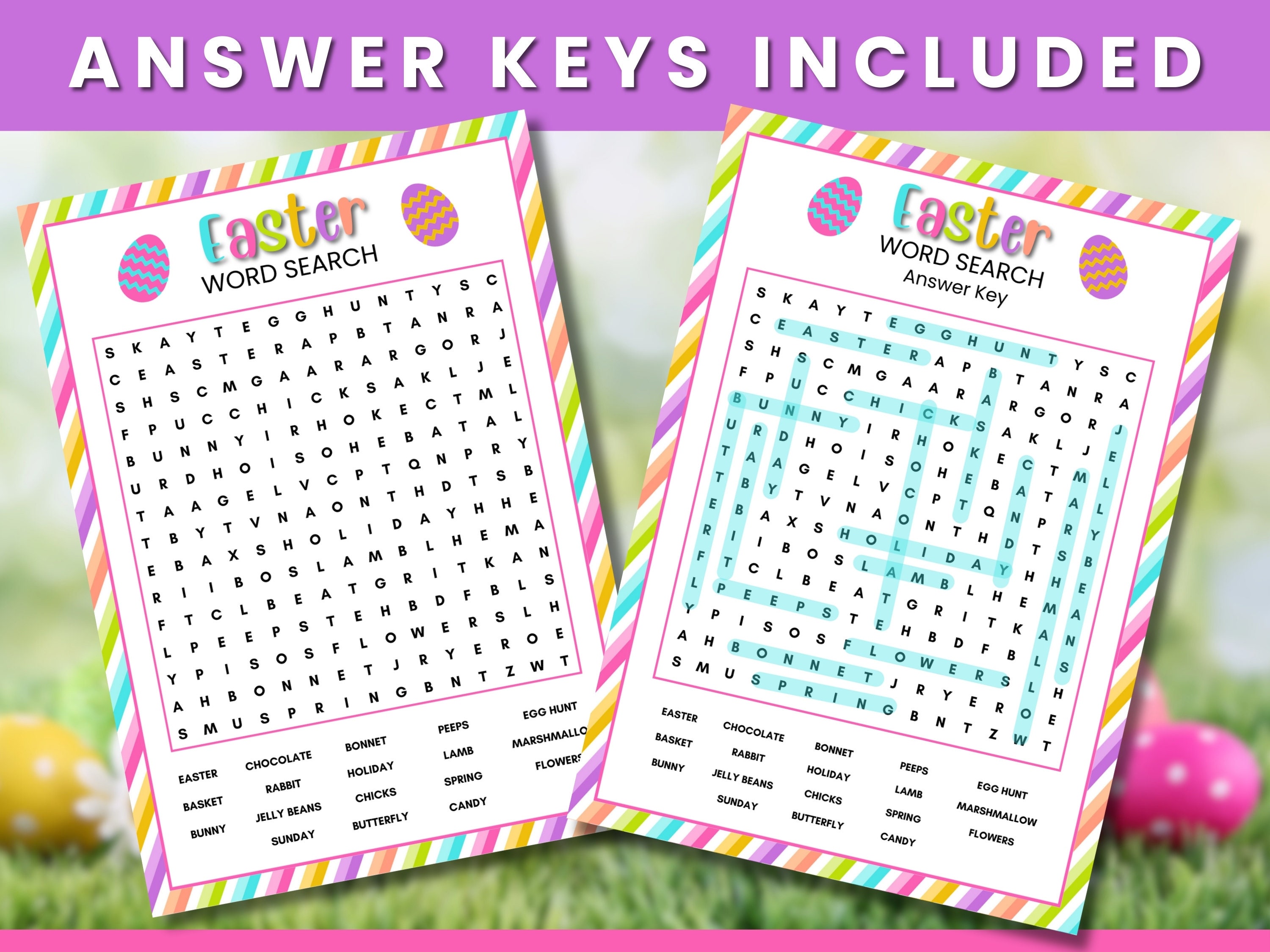 Printable Easter Word Search Cards for Kids - Fun Easter Games for ...