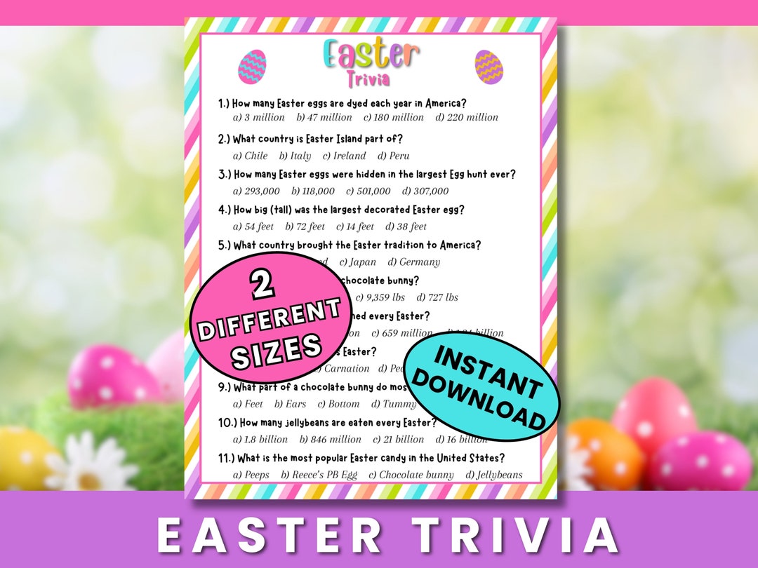 Printable Easter Trivia Game Cards for Kids - Fun Classroom Activity ...