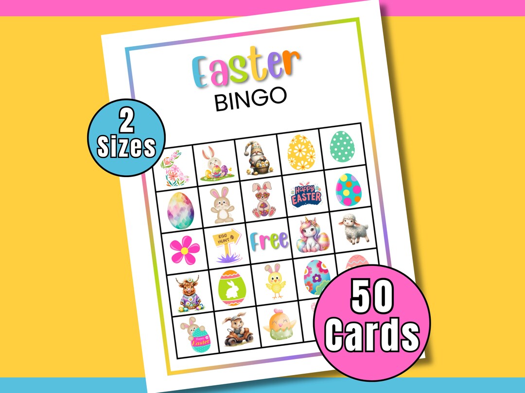 Printable Easter Bingo Cards for Classroom or Home - 50 Different Bingo ...