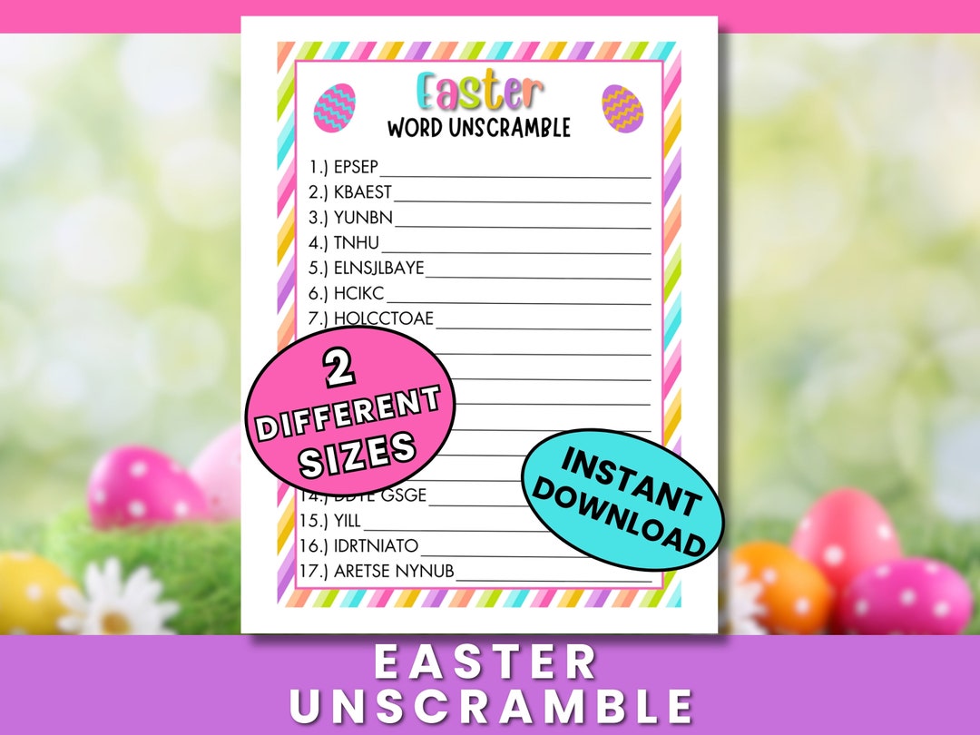Printable Easter Word Unscramble Game Card for Kids - Fun Classroom ...
