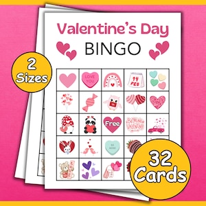 Valentines Day Printable Bingo Game Cards - Classroom Activities for ...