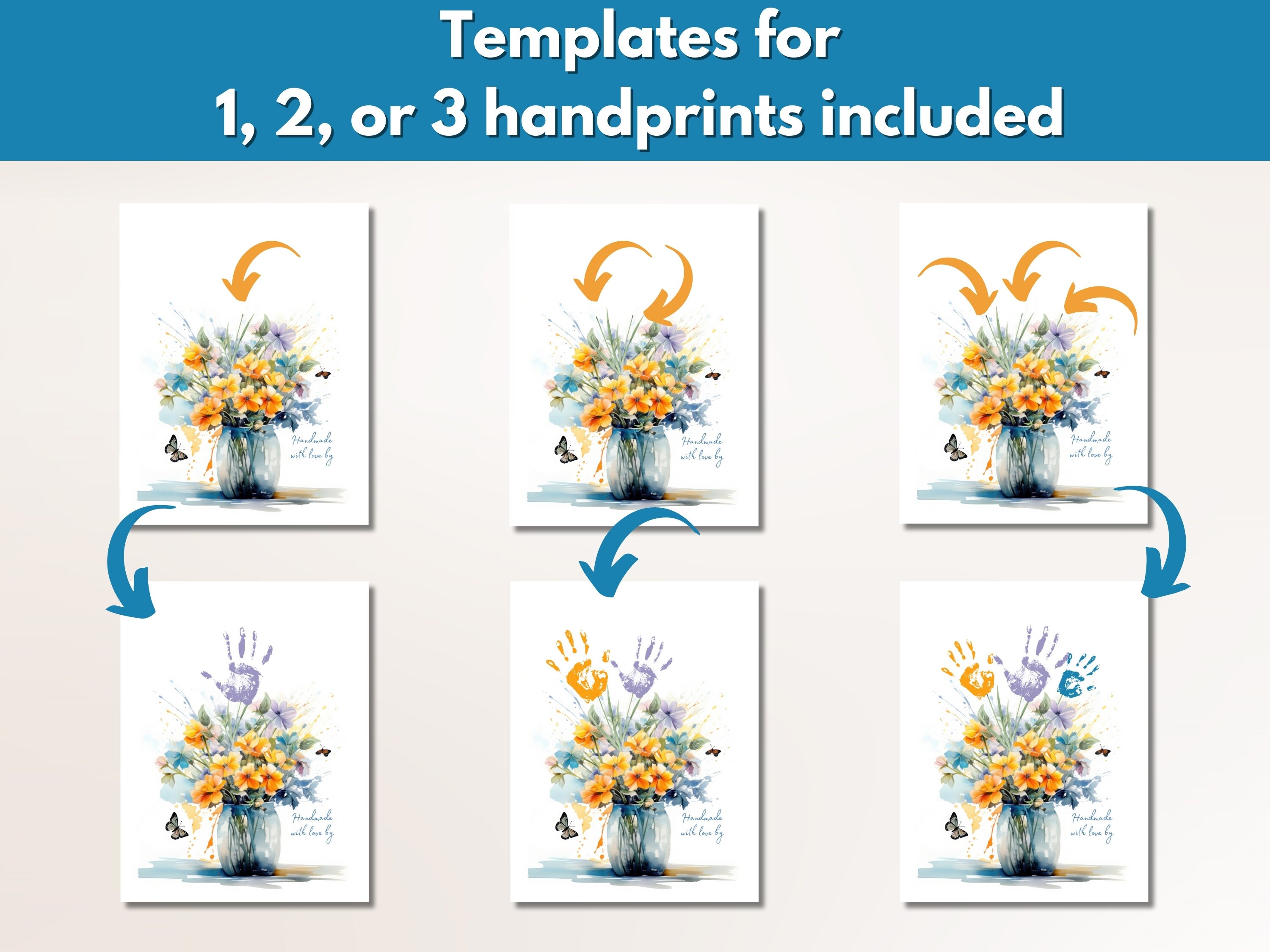 Printable Handprint Flower Bouquet for Mother's Day Gift Ideas for ...