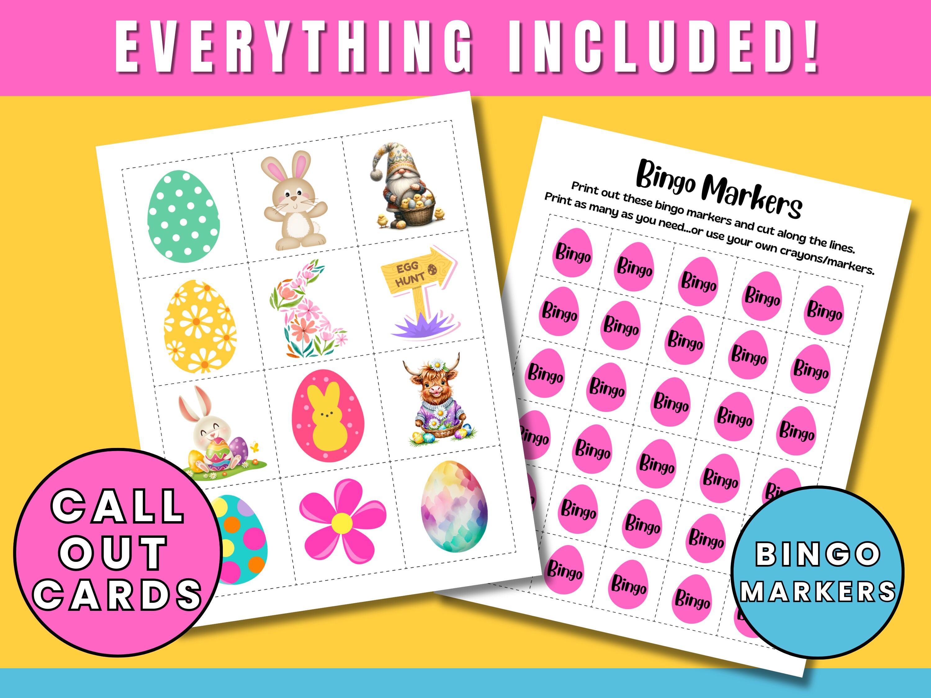 Printable Easter Bingo Cards for Classroom or Home - 50 Different Bingo ...
