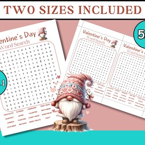 Valentine's Day Word Search Printable Game Card - Fun Valentine ...