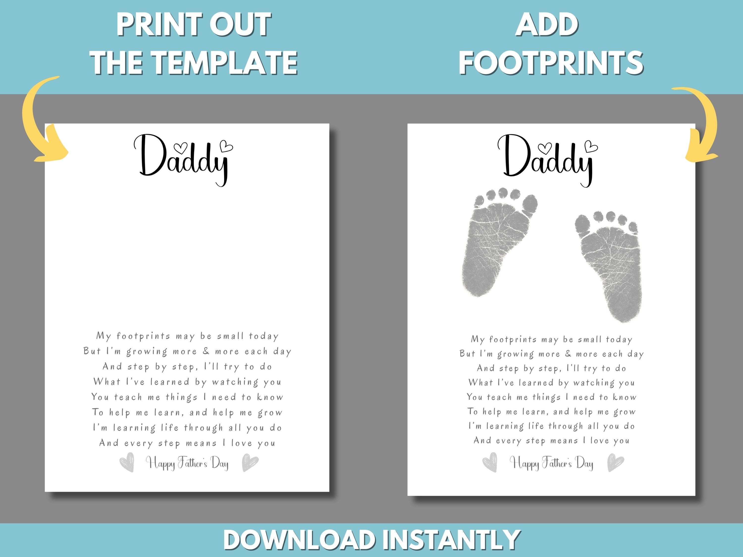 Fathers Day Footprint Printable Poem Craft, Father's Day Art Project ...