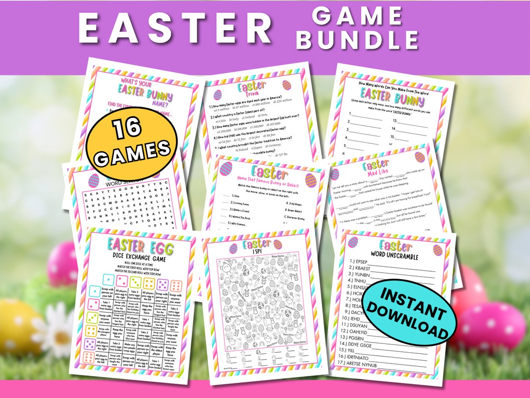Easter Game Bundle for Kids | 16 Fun Holiday Activities for Classroom ...