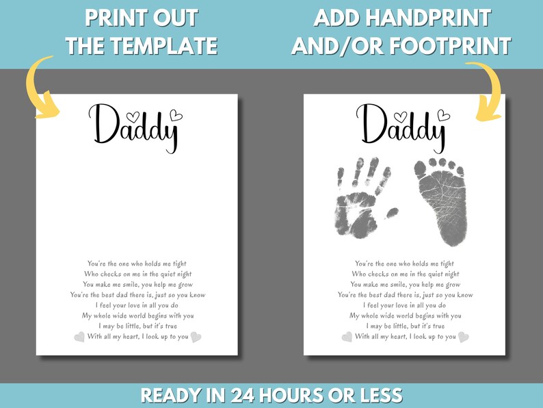 Fathers Day Poem and Handprint Craft for Preschool, Father's Day ...