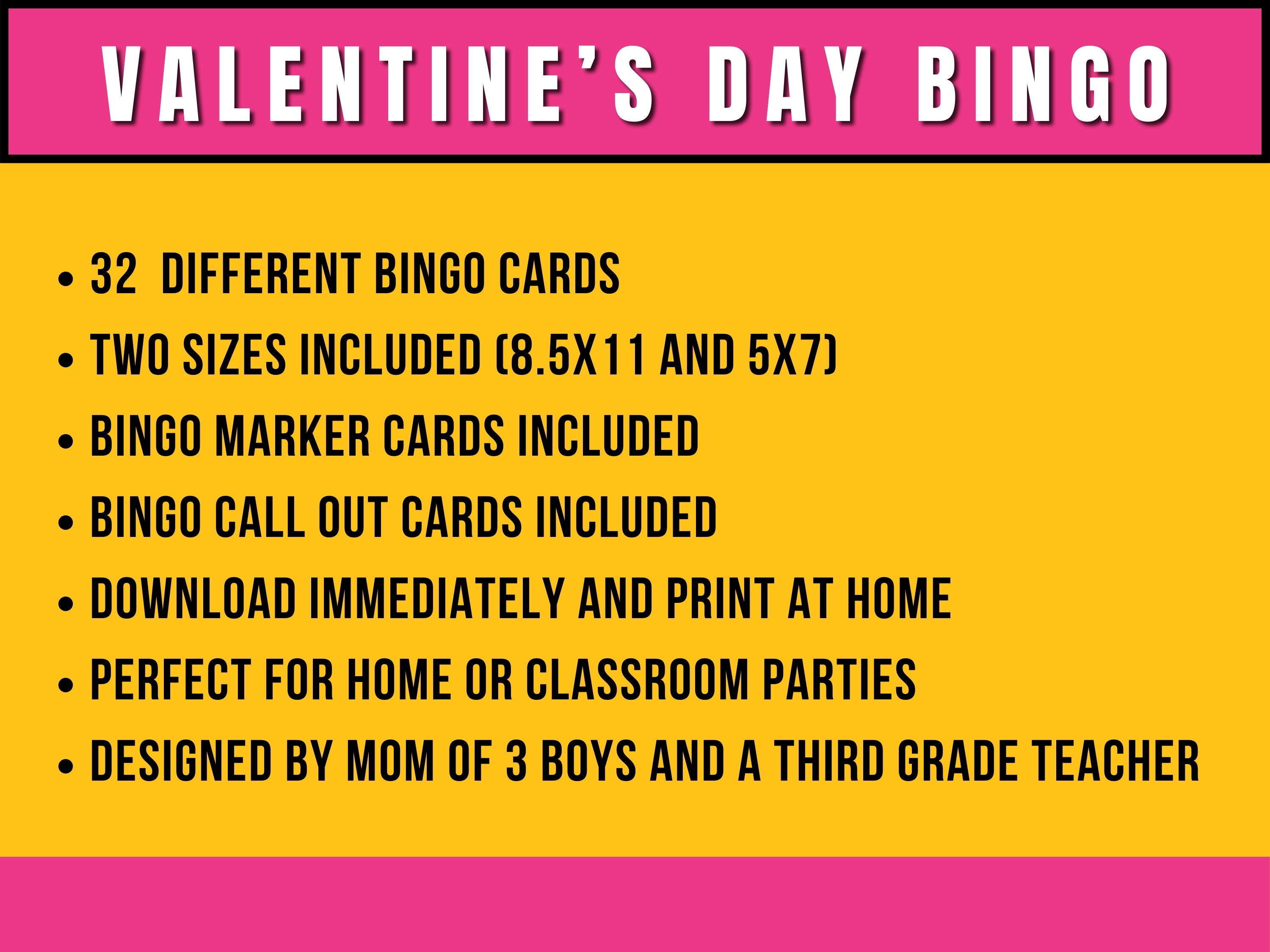 Valentines Day Printable Bingo Game Cards - Classroom Activities for ...