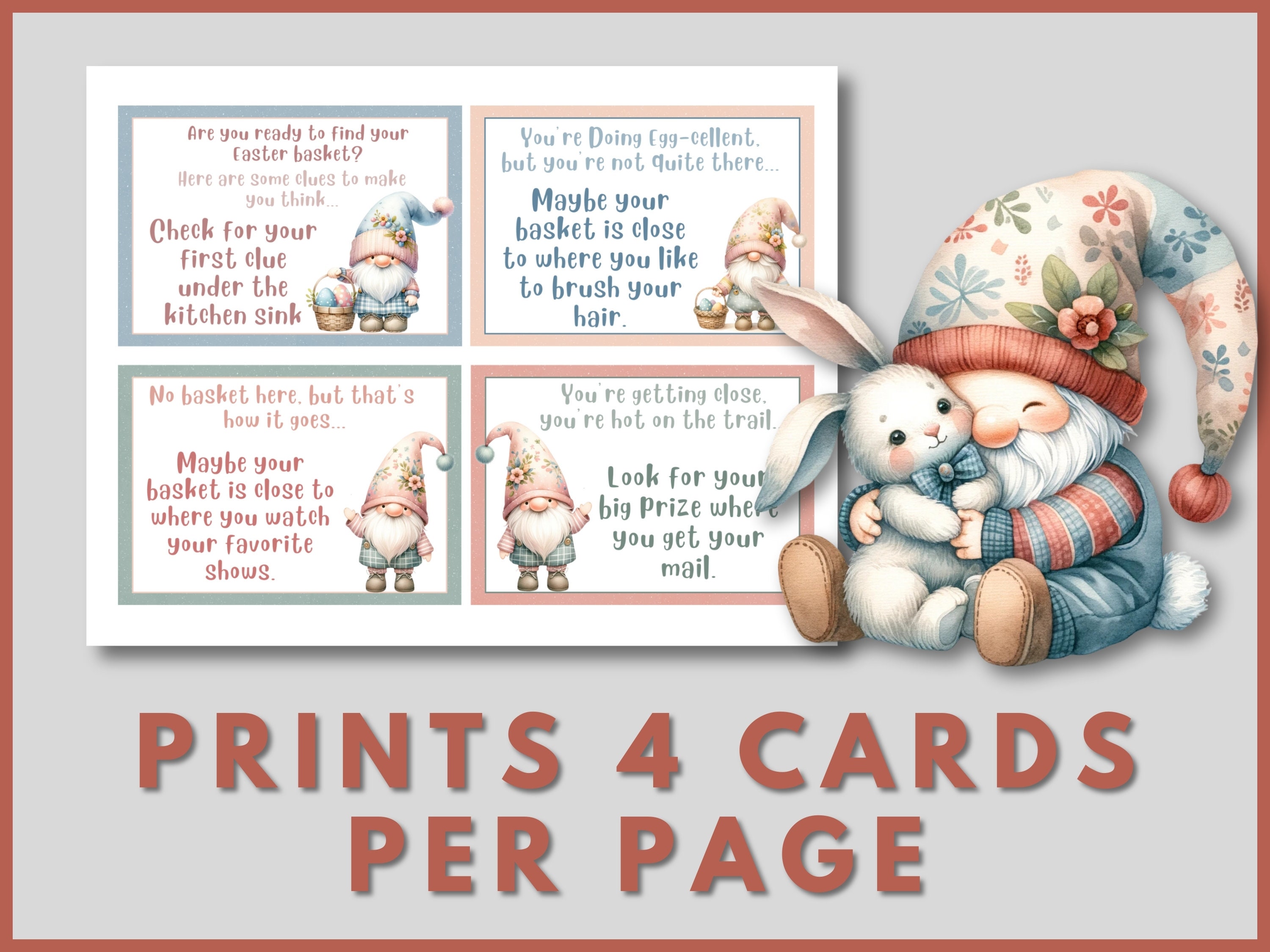 Indoor Easter Scavenger Hunt for Kids - 24 Printable Clue Cards for Fun ...