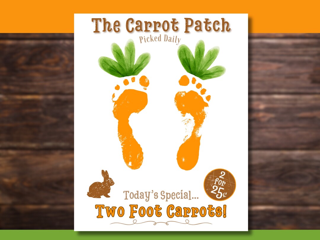 Easter Footprint Art for Kids, Printable Craft for Toddlers and Babies ...