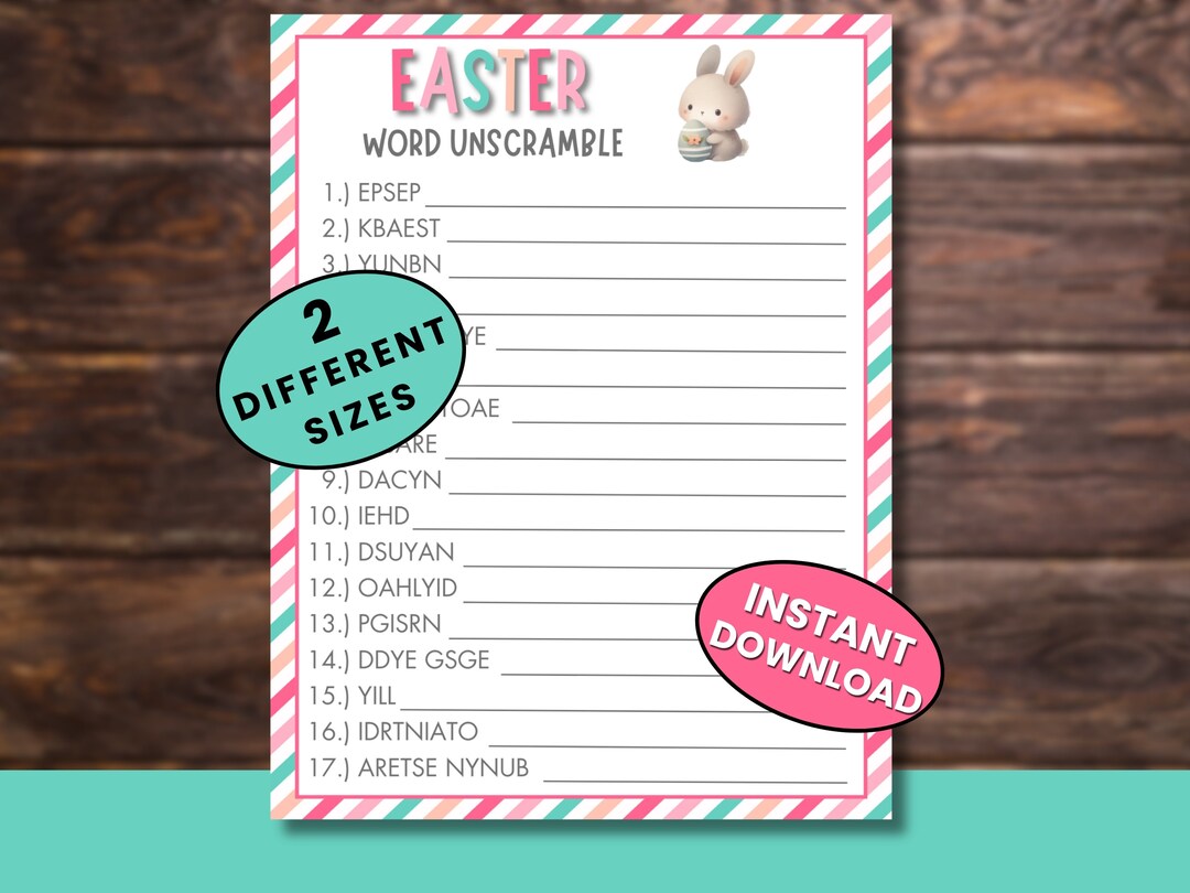 Easter Word Unscramble Game for Kids | Printable Easter Activities for ...