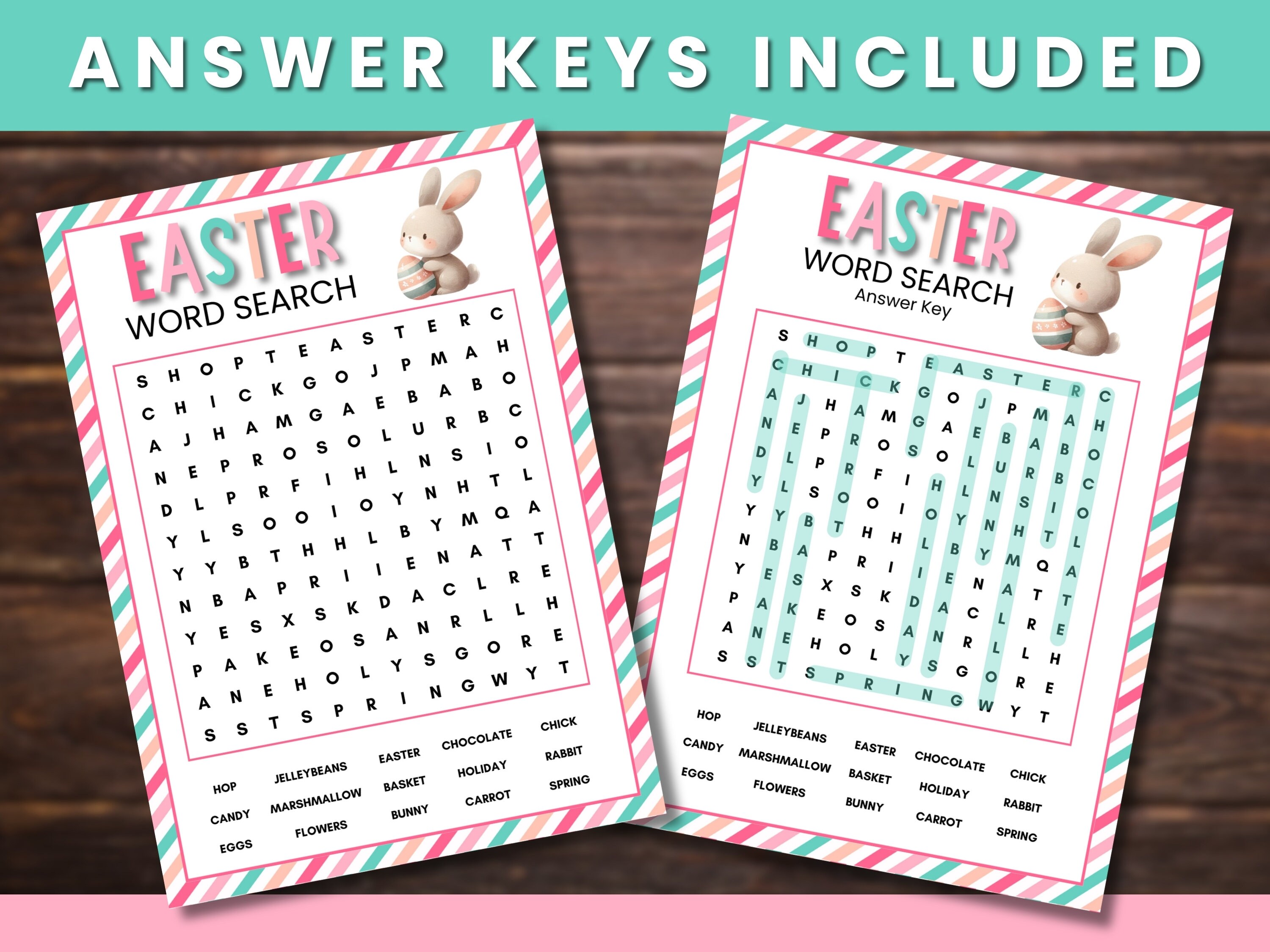 Easter Word Search Printable Game Card for Kids Fun Activity for Home ...