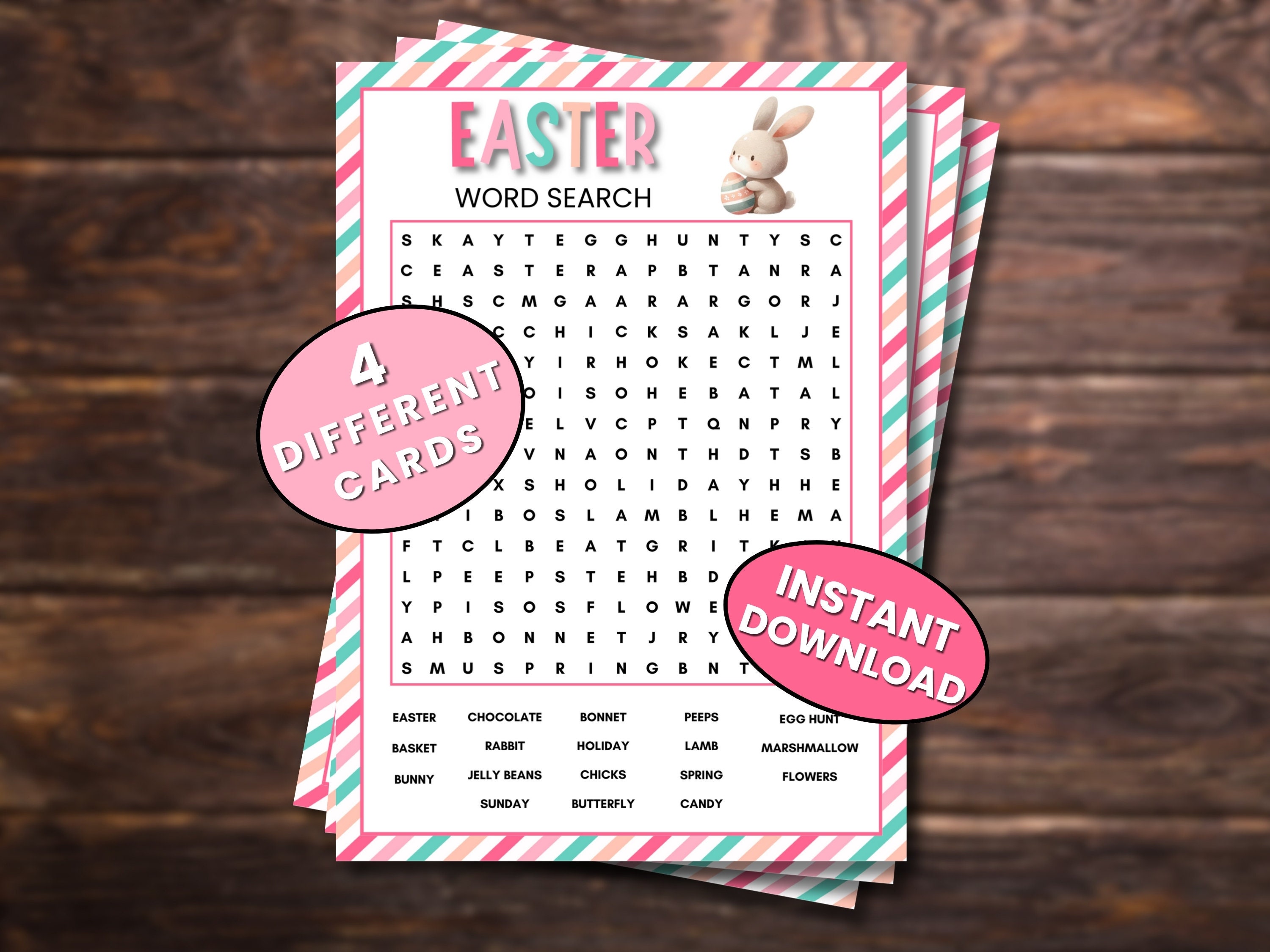 Easter Word Search Printable Game Card for Kids - Fun Activity for Home ...