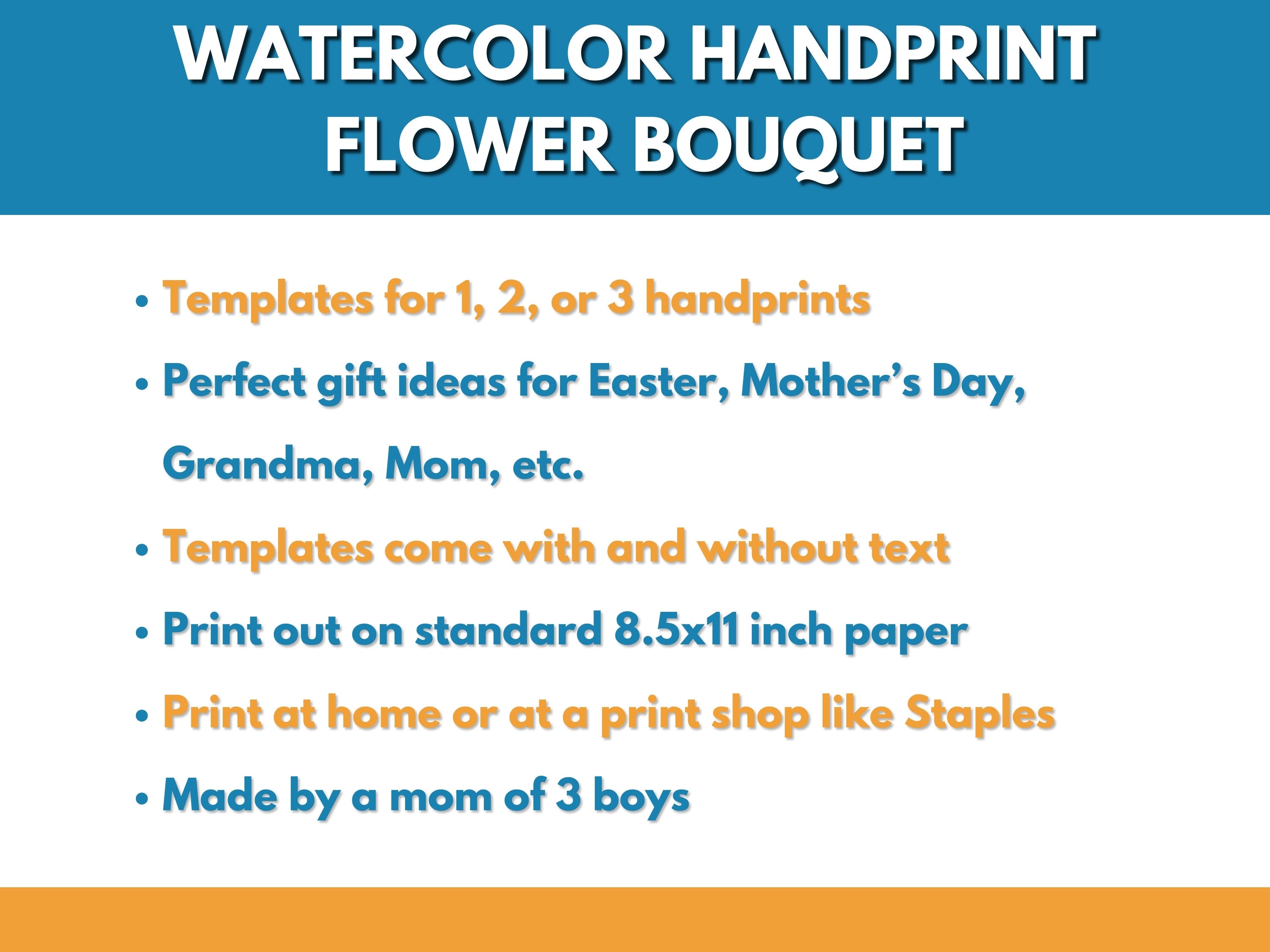 Printable Handprint Flower Bouquet for Mother's Day Gift Ideas for ...