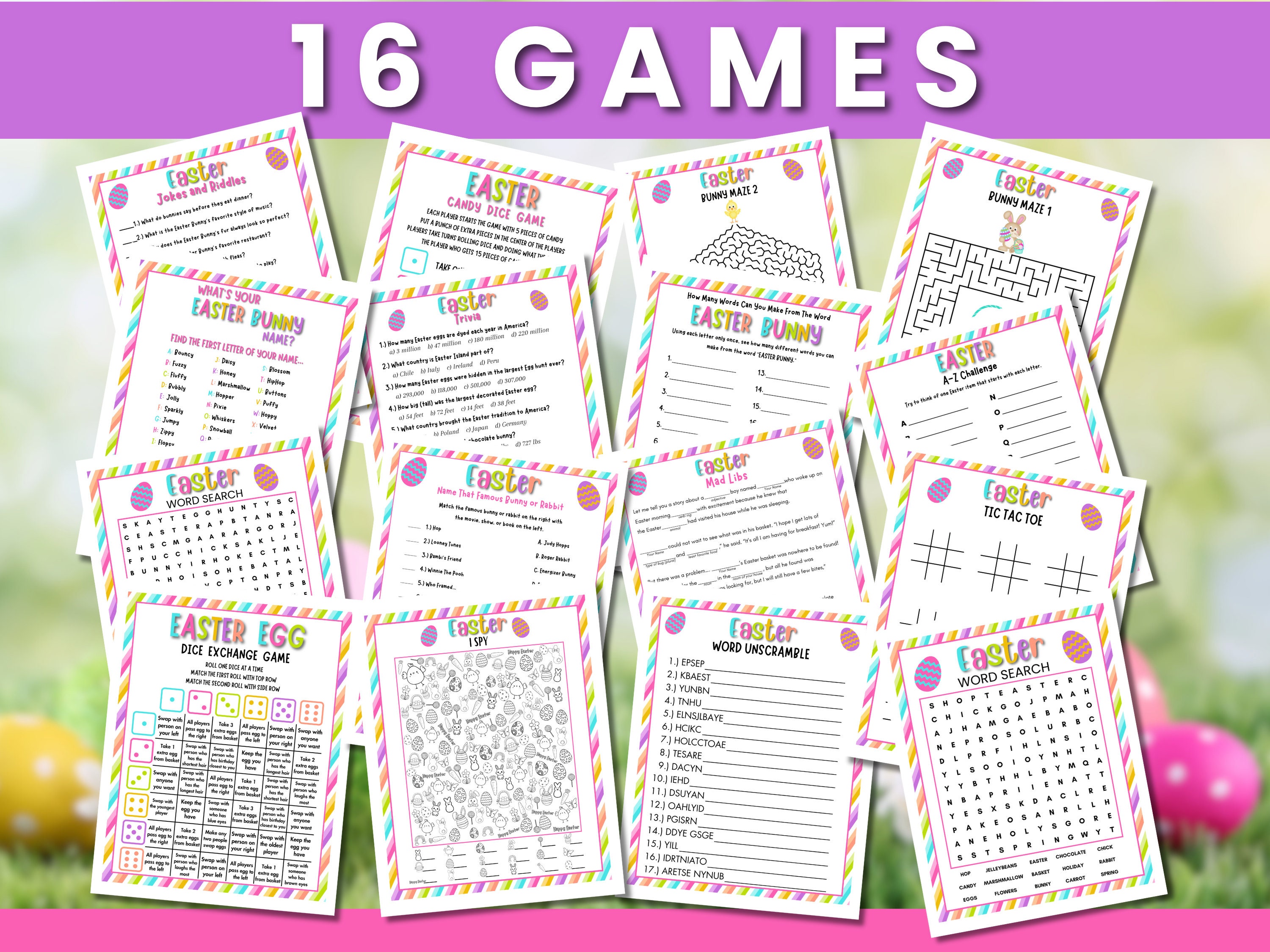 Easter Game Bundle for Kids | 16 Fun Holiday Activities for Classroom ...