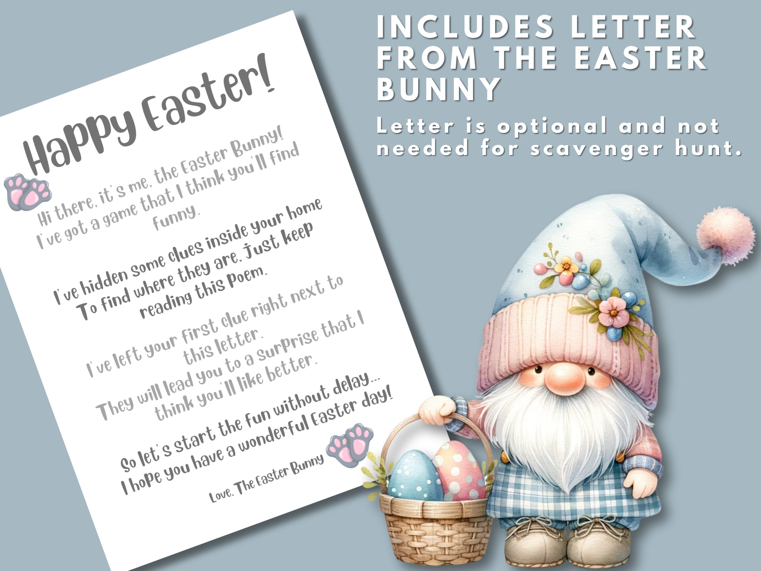 Indoor Easter Scavenger Hunt for Kids - 24 Printable Clue Cards for Fun ...