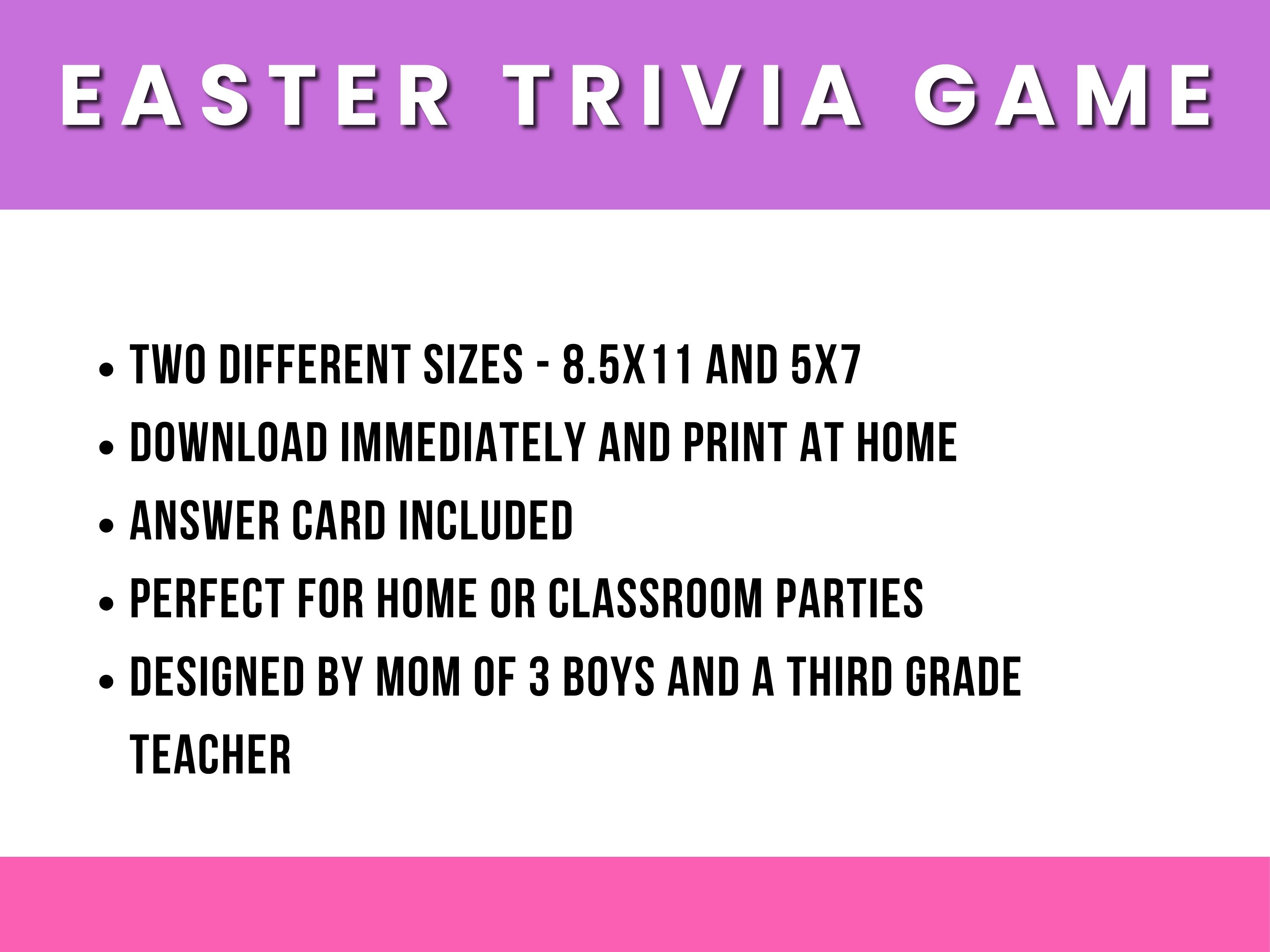 Printable Easter Trivia Game Cards for Kids - Fun Classroom Activity ...