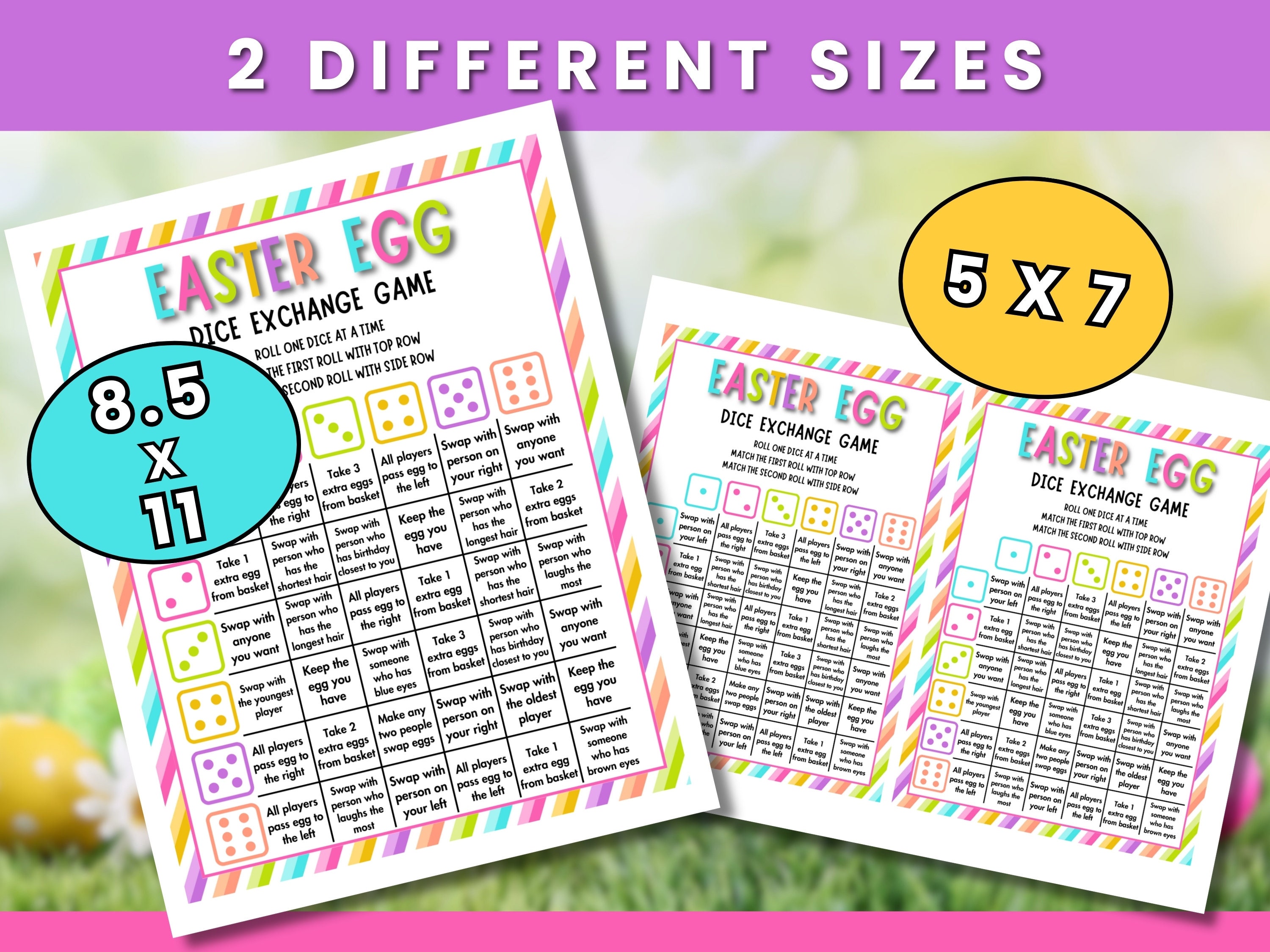 Easter Egg Dice Exchange Game for Kids Printable Easter Games for Home ...