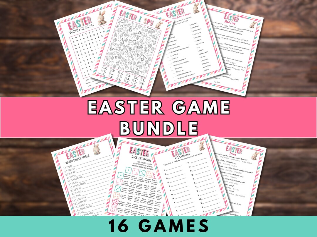 Easter Game Bundle With 16 Games | Printable Games for Kids | Instant ...