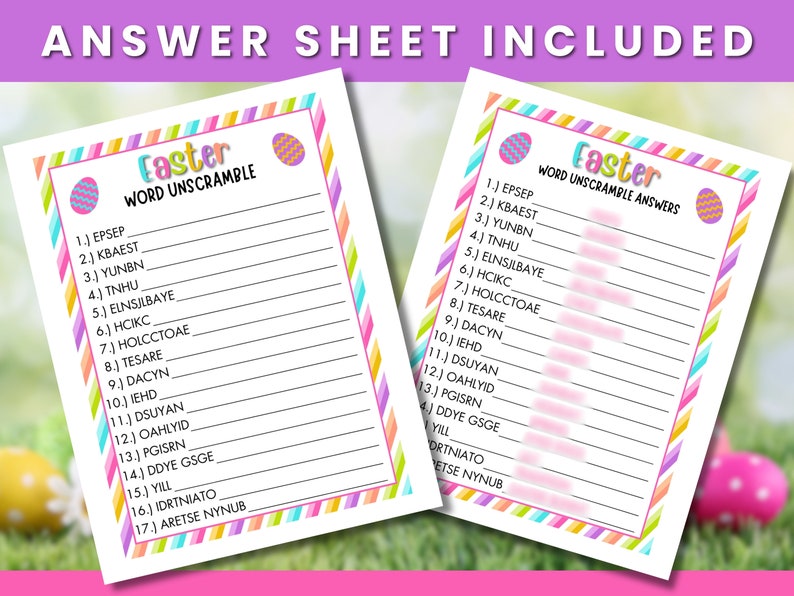 Printable Easter Word Unscramble Game Card for Kids Fun Classroom ...