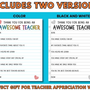 Teacher Appreciation Gift, Printable Worksheet for Teachers From ...
