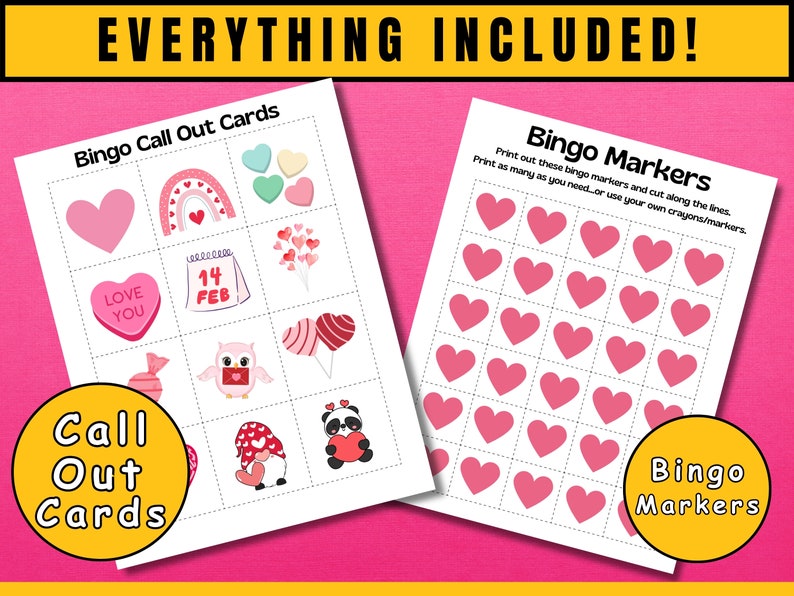 Valentines Day Printable Bingo Game Cards Classroom Activities for ...